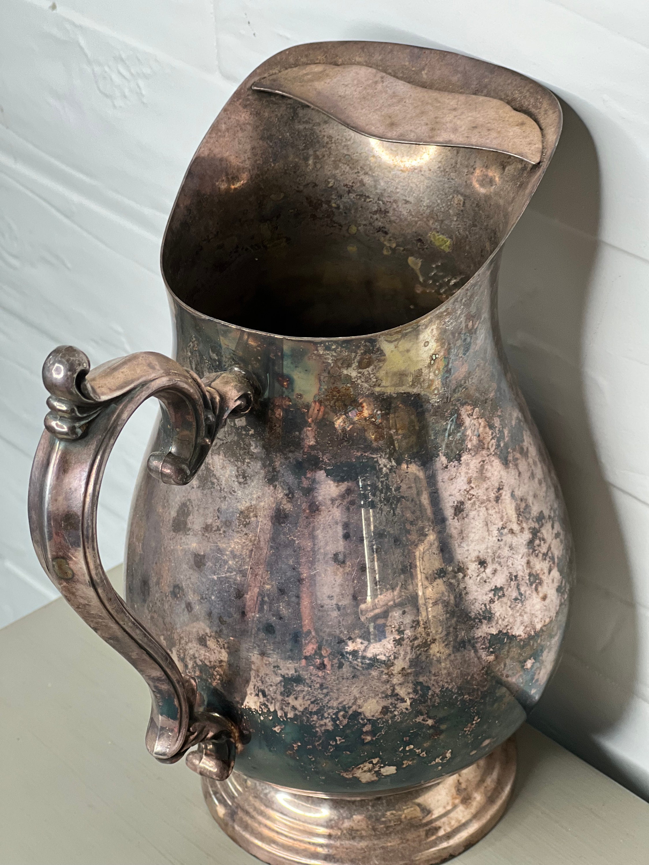 Vintage Silver Plate Water Footed Pedestal Pitcher French - Etsy