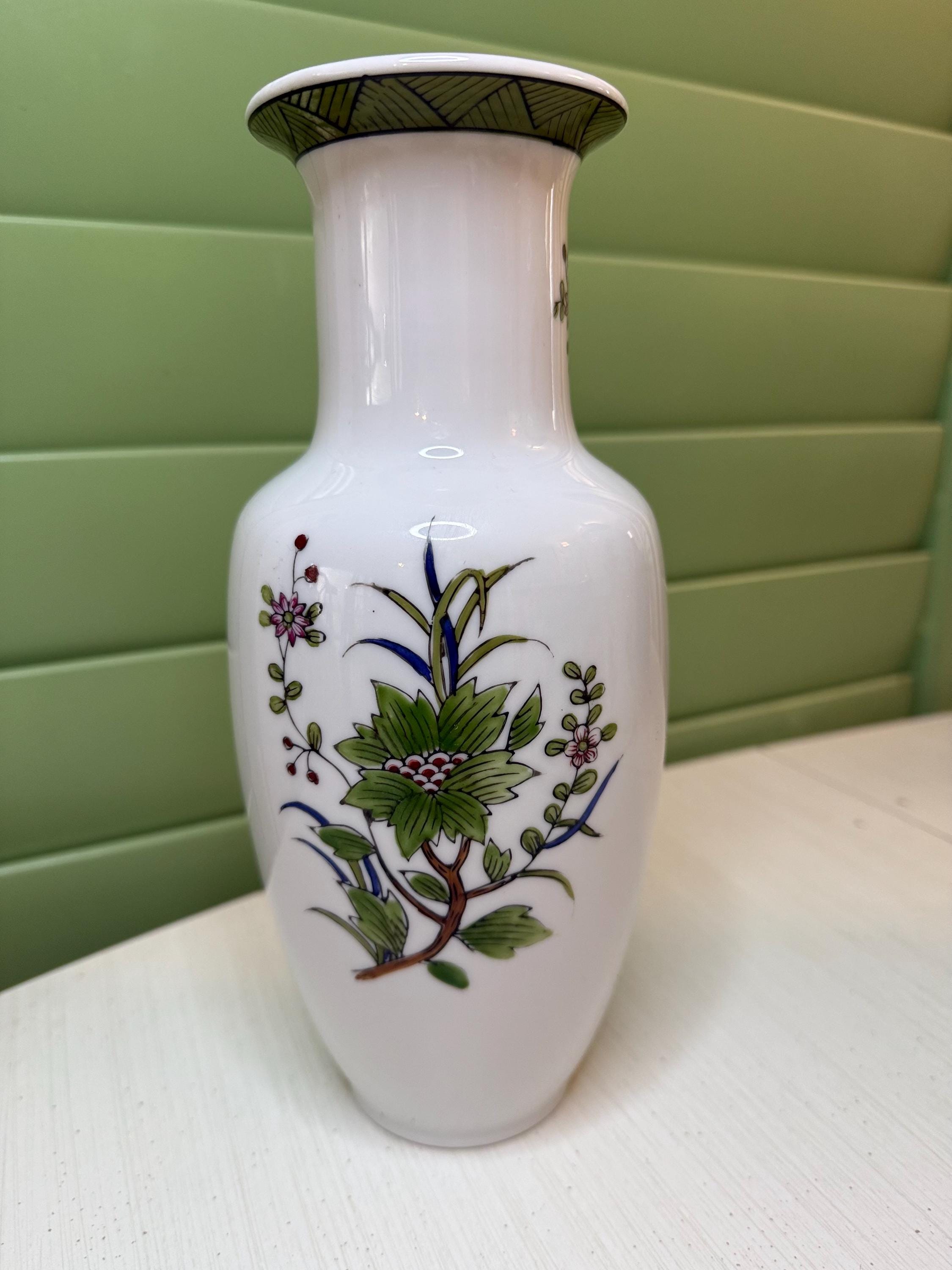 Vintage Samford Japan Chinoiserie Bird and Floral Porcelain Vase, Green ...