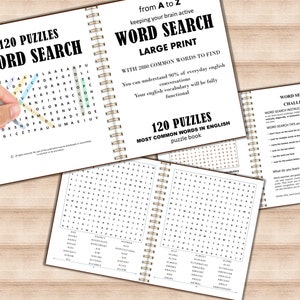 Word Search Puzzle 120 Printable Puzzle Pages for Kids and Adults ...