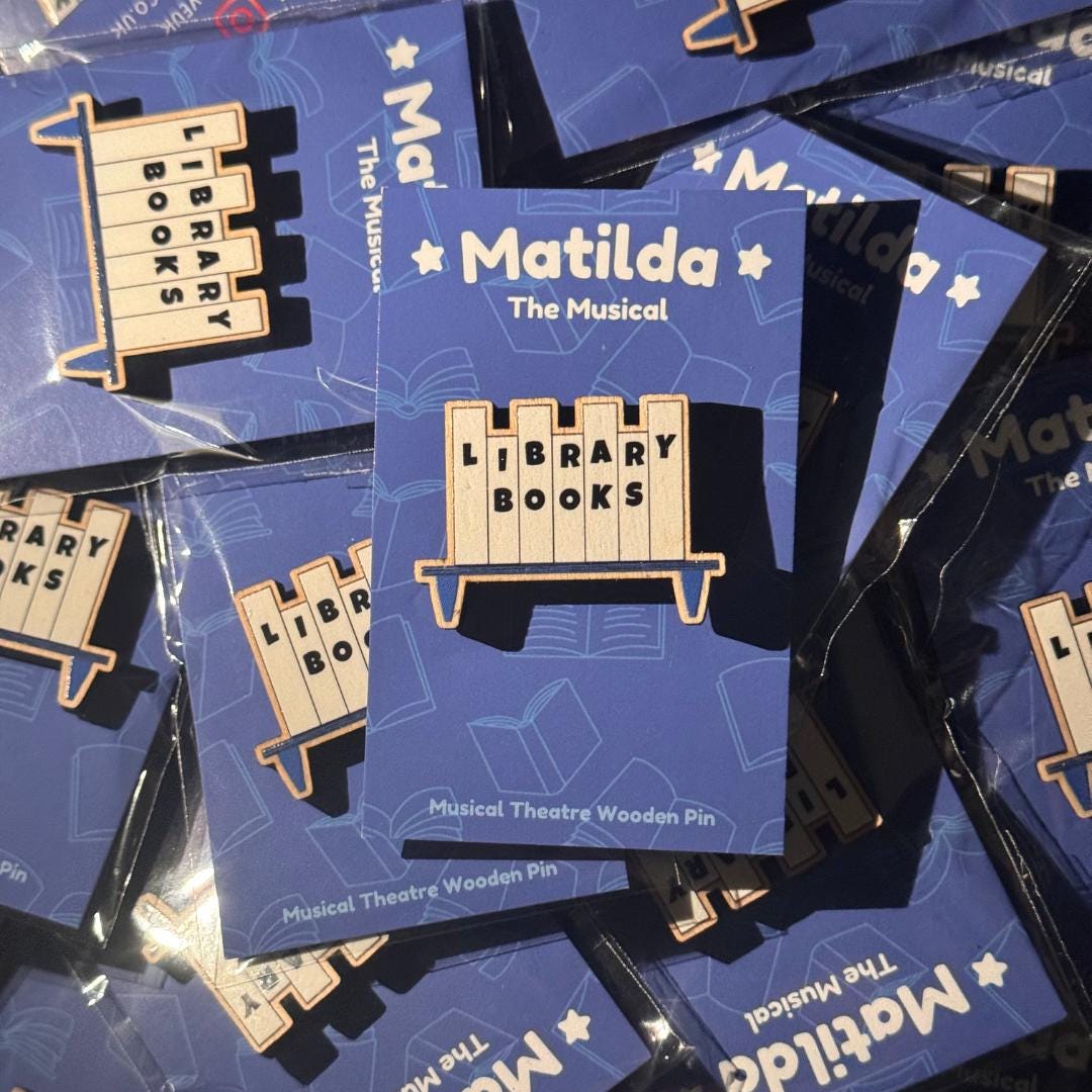 Naughty/library Books: Matilda the Musical Inspired Wooden Pin - Etsy
