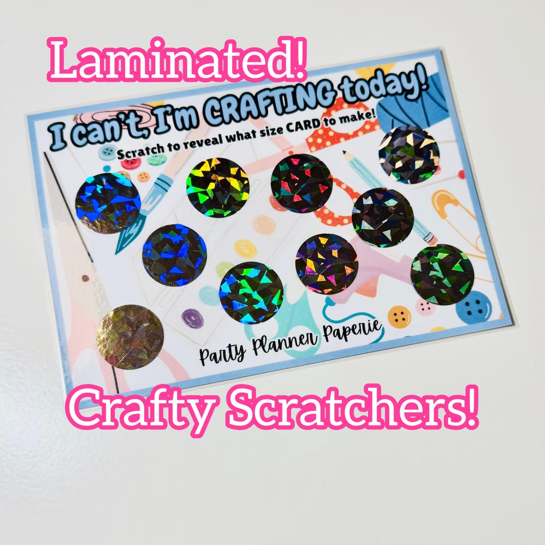 CRAFTY Card Size Prompts SCRATCH off Challenge - About 5x7 Laminated ...