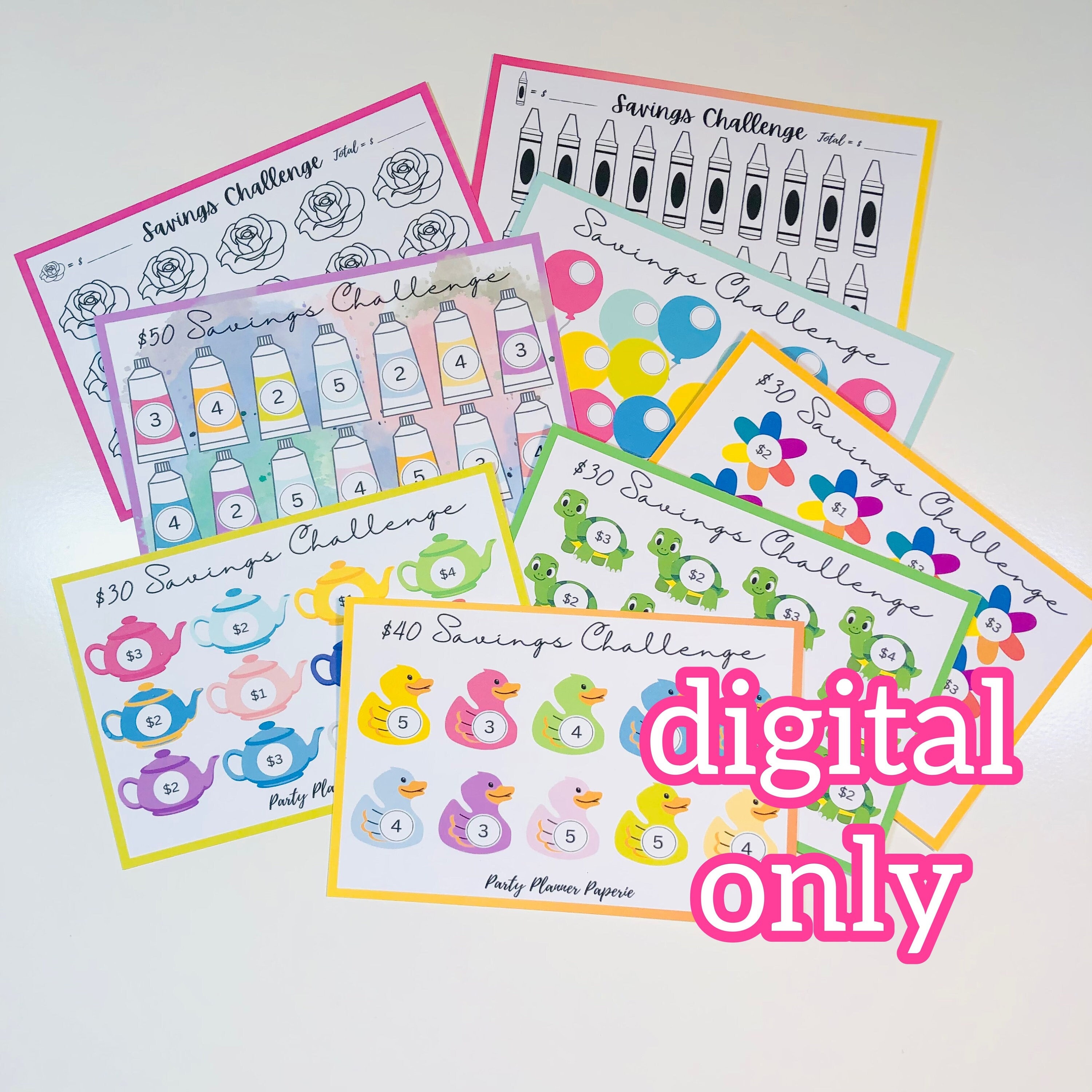 DIGITAL FILE ONLY - Color Bundle - 8 Different Designs (approx. 4"x6 ...