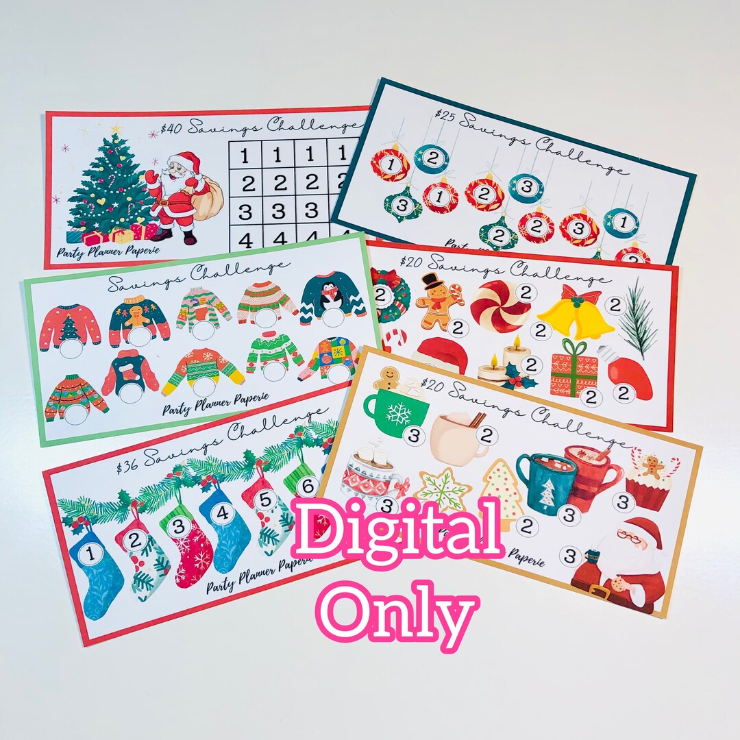 DIGITAL FILE ONLY - Christmas Bundle - Mini Savings Challenges - 6 ...