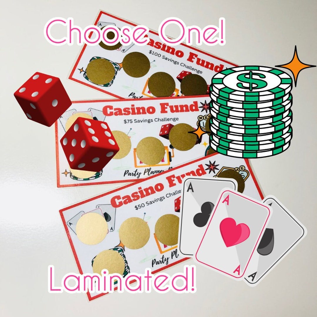 Laminated Savings Challenge Scratcher - Casino Fund Scratcher 50 - 75 ...