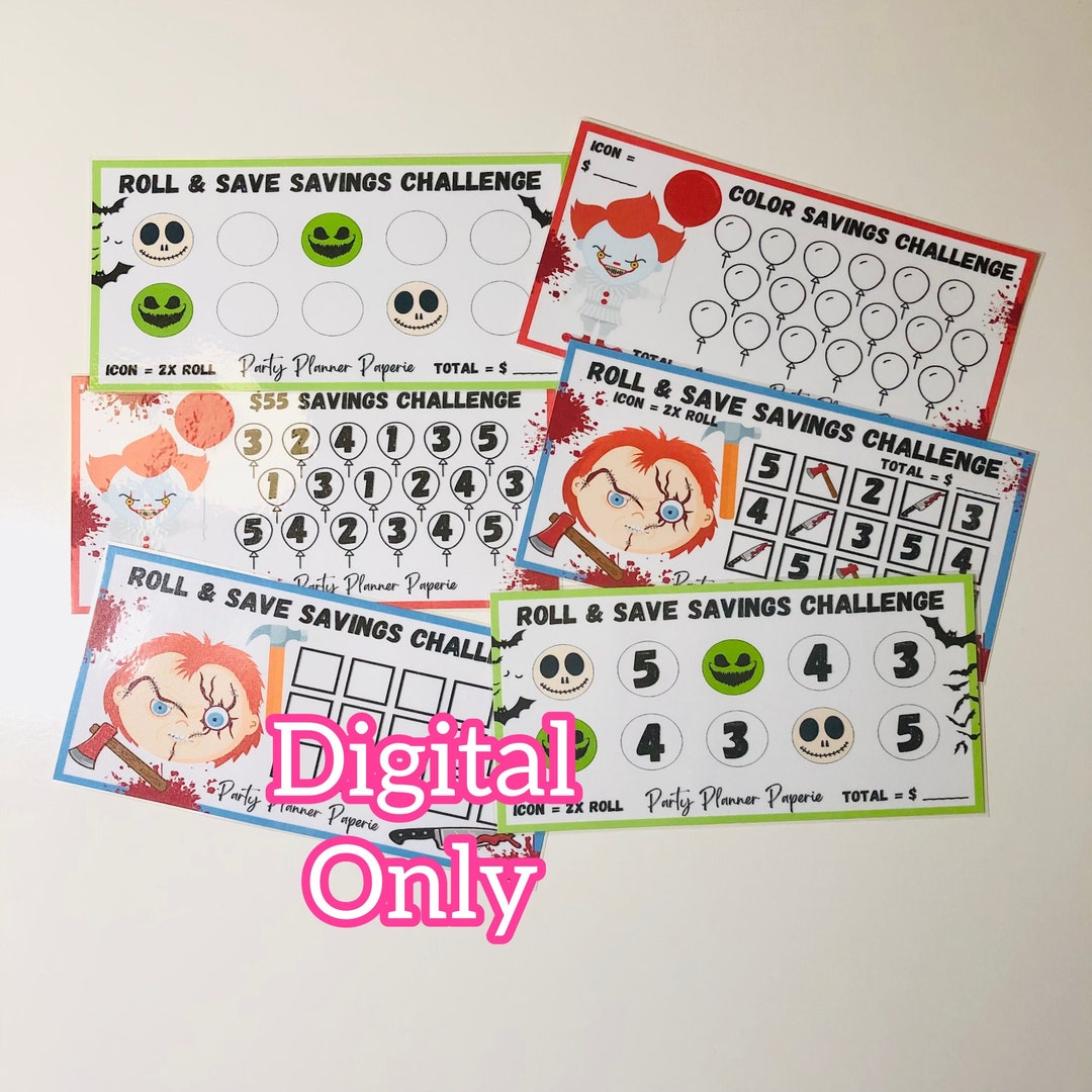 DIGITAL FILE ONLY Horror Halloween Bundle Mini Savings Challenges 6 ...