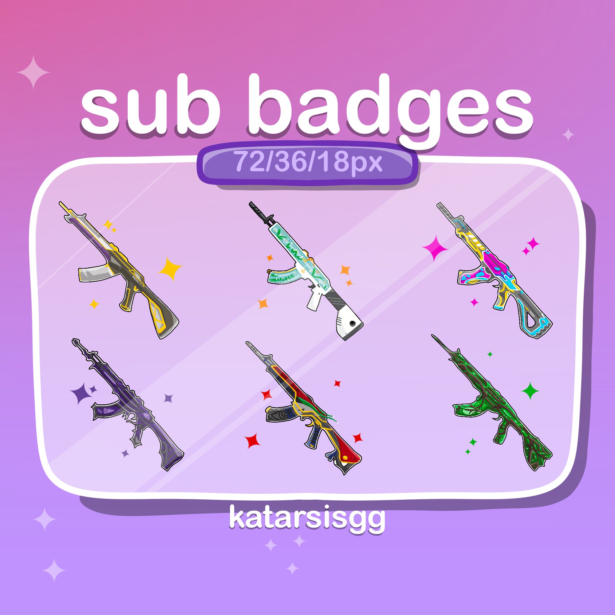 Twitch Sub Badges Vandal Valorant Skins Oni Prime Gaia Reaver Glitchpop ...