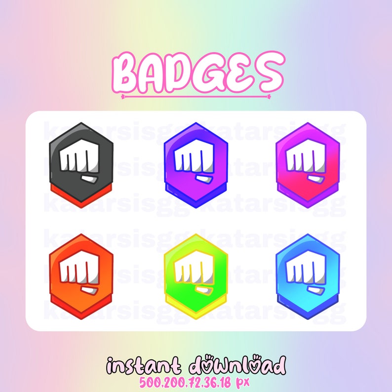 Twitch Sub Badges Discord Emotes Riot Buddy Games Colors - Etsy UK