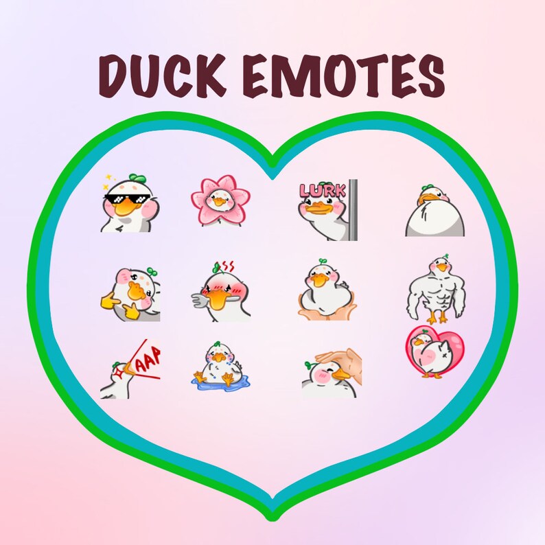 Twitch Discord Emotes Streaming Duck Cute Emote Package - Etsy