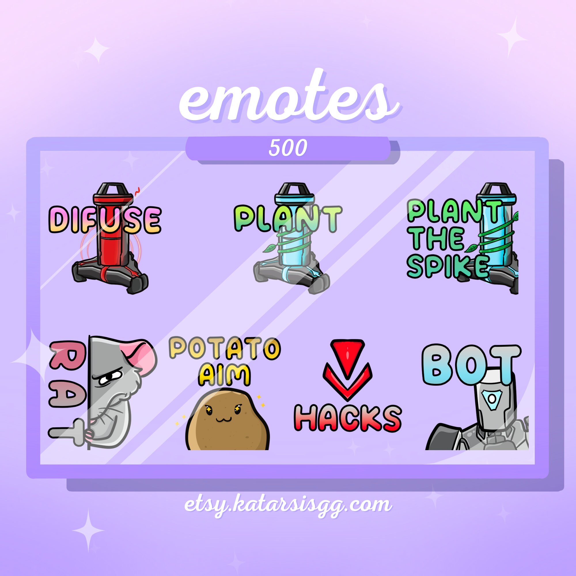 Twitch | Animated Emotes | Valorant Spike | Potato Rat Bot | 10 - Etsy ...