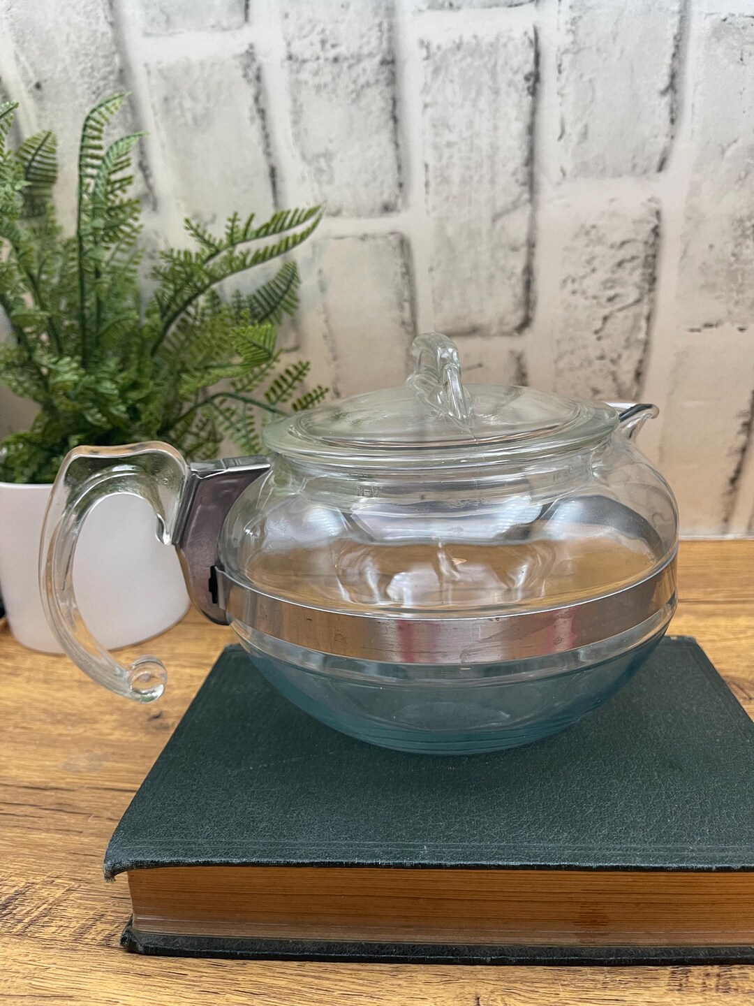 Vintage PYREX Flameware 8126B Glass 6 Cup Stove Top Teapot - Etsy