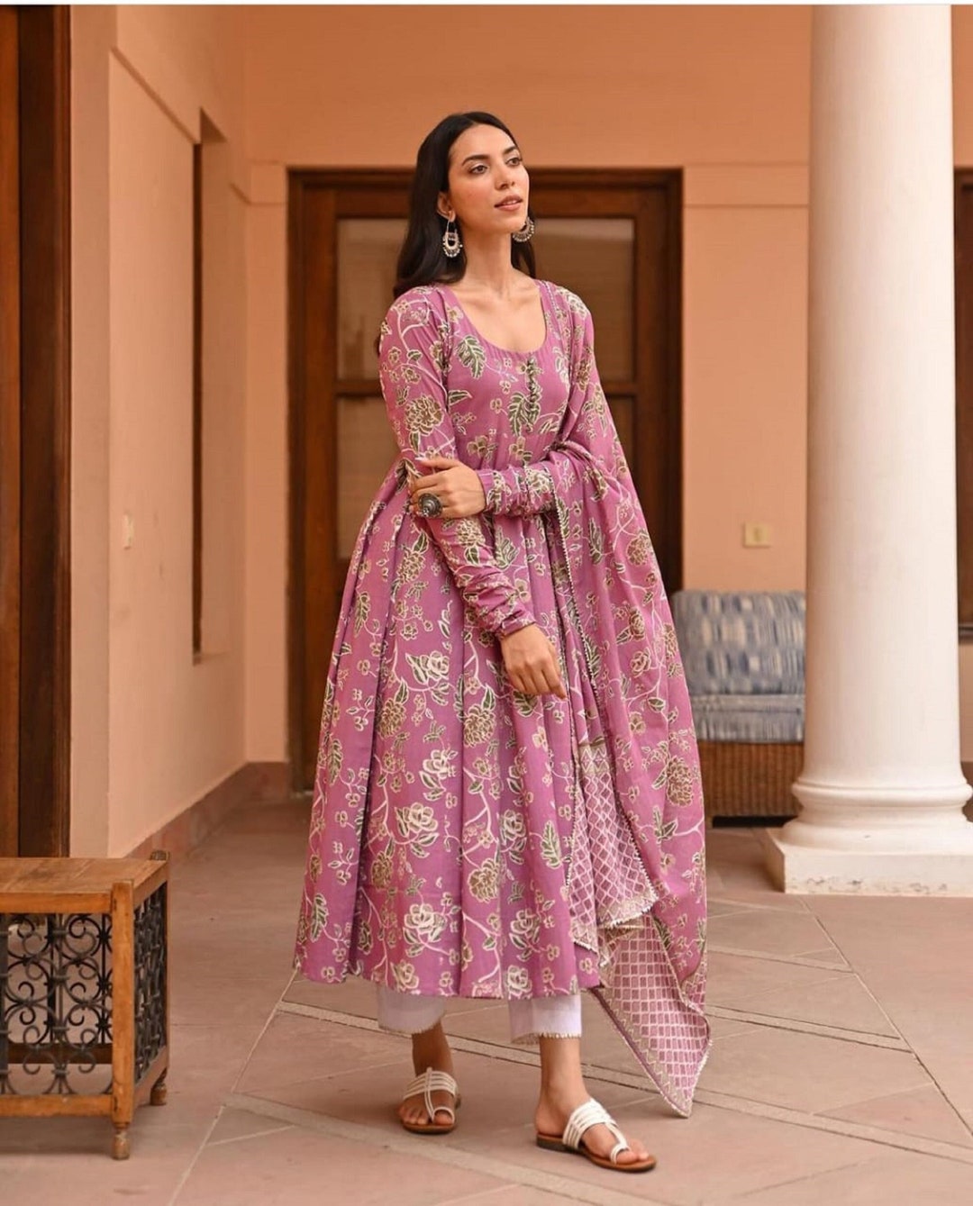 Indian Heavy Rayon Anarkali Kurti With Embroidery Work and - Etsy