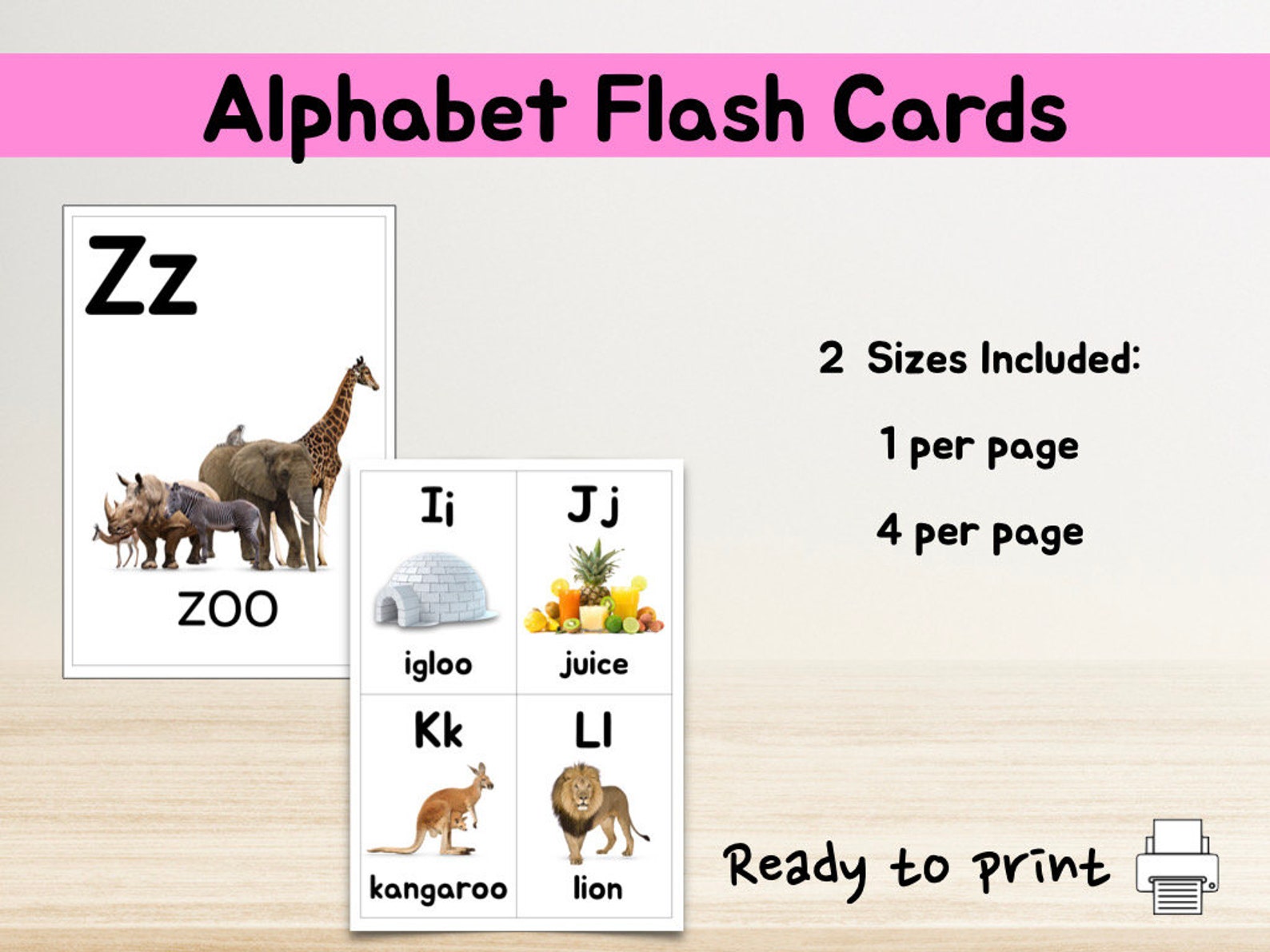 ABC Alphabet Flashcards Letters A-Z Printable | Classroom Display - Etsy