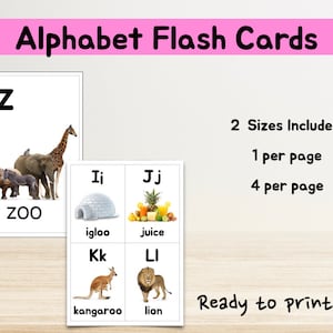 ABC Alphabet Flashcards Letters A-Z Printable | Classroom Display - Etsy