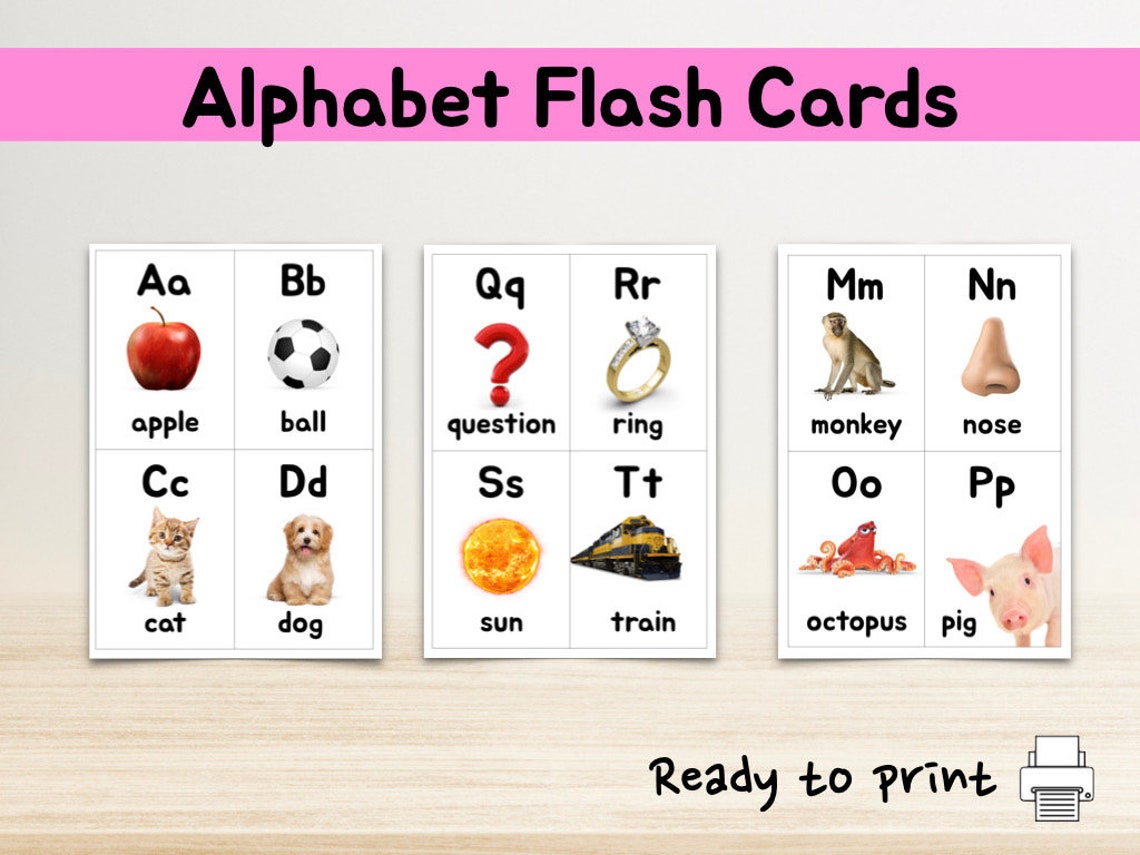 ABC Alphabet Flashcards Letters A-Z Printable | Classroom Display - Etsy