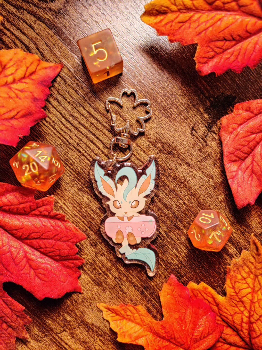 Pokemon Eeveelutions Leafeon Nintendo Switch Joy-con Acrylic Keychain ...