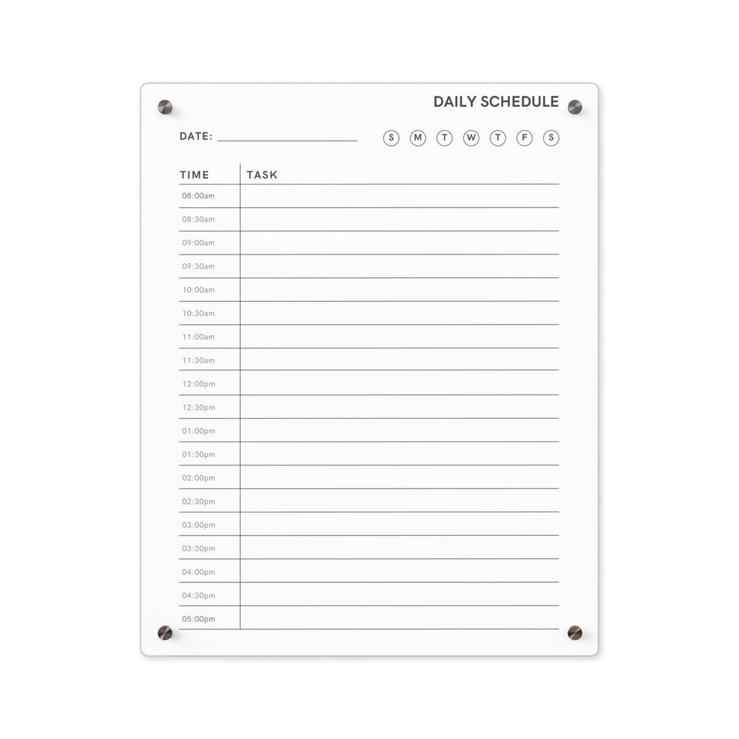 Large Daily Schedule Whiteboard Wall Task Tracker Dry Erase - Etsy