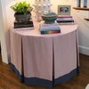 Blue Hexagon Colorblock Table Skirt, Custom Tablecloth, Geometric Table ...