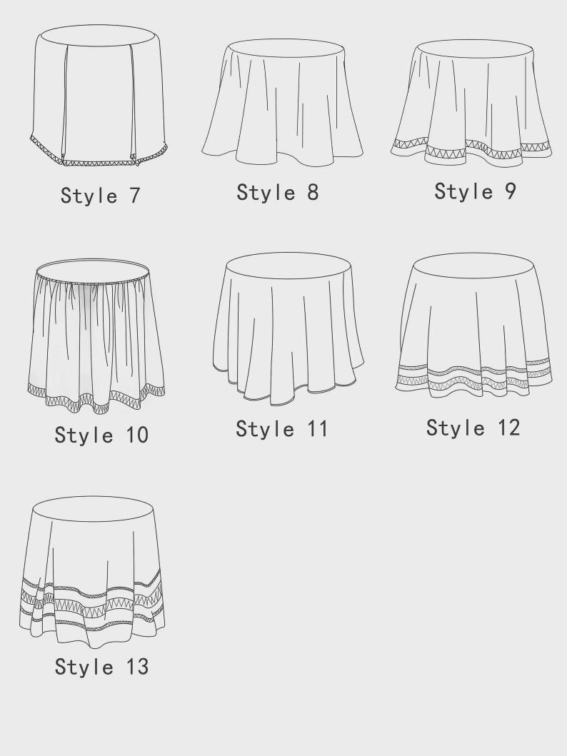 Box-pleated White Linen Table Skirt With Patterned Ribbon, for Dinner ...