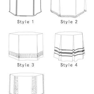 Blue Hexagon Colorblock Table Skirt, Custom Tablecloth, Geometric Table ...