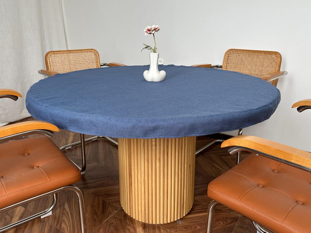 Blue Linen Tablecloths, Panelled Tablecloths, Custom Size Tablecloths ...