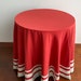 Red Cotton Colorblock Table Skirt, Ruffled Tablecloth, Hexagonal Table ...
