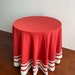Red Cotton Colorblock Table Skirt, Ruffled Tablecloth, Hexagonal Table ...