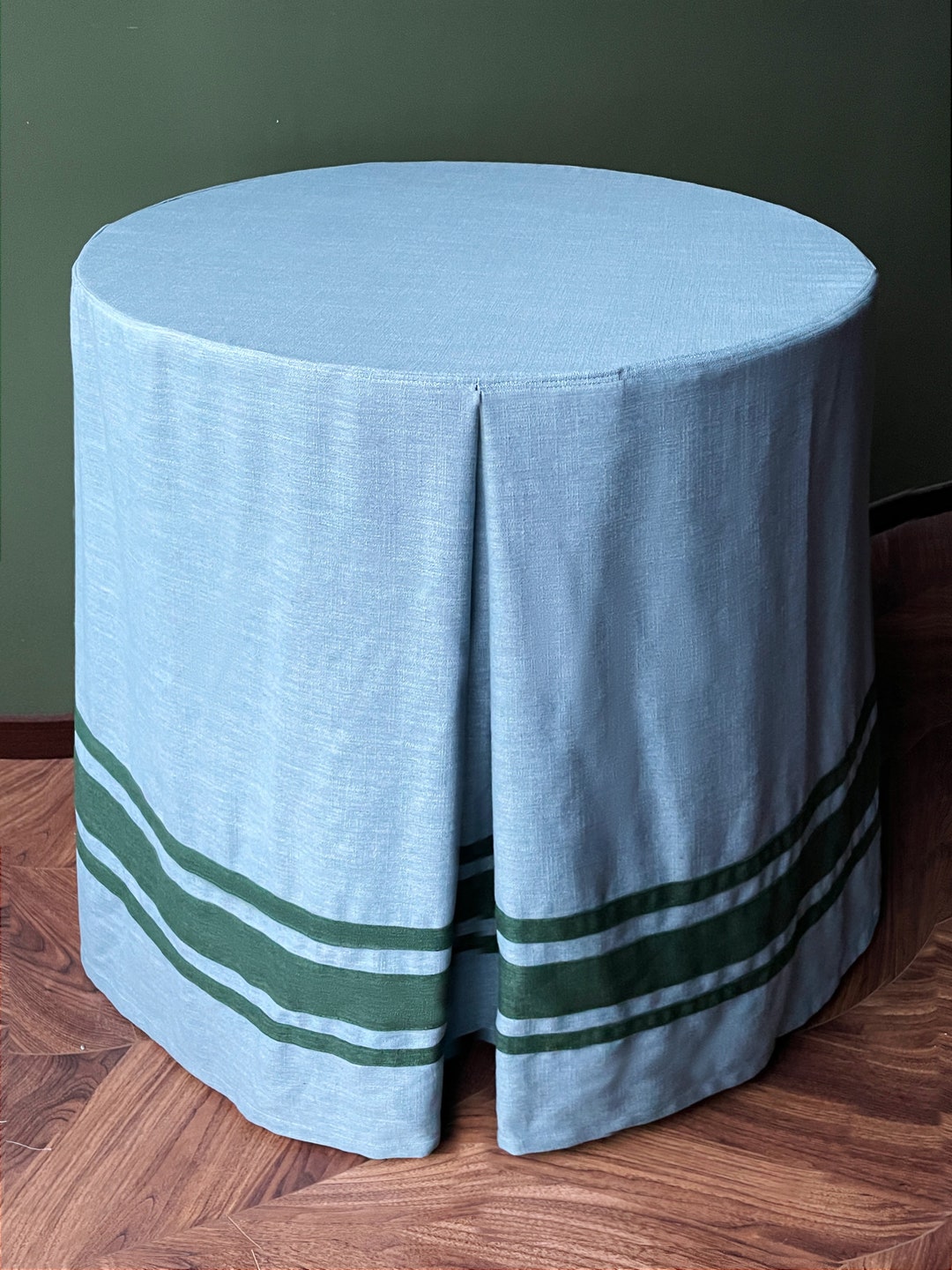 Blue Hexagon Colorblock Table Skirt, Custom Tablecloth, Geometric Table ...