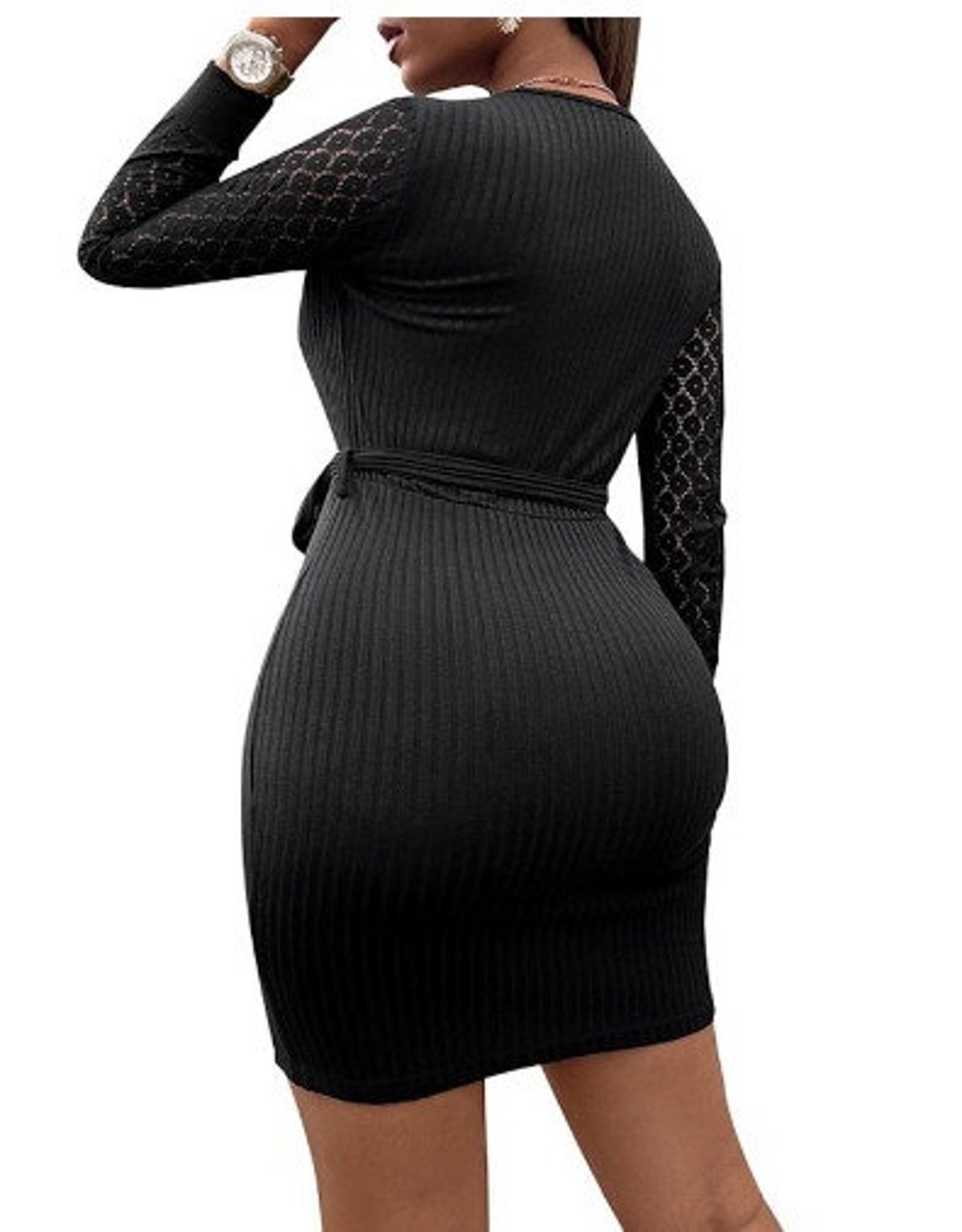 V Neck Women Dresses New Lady Bodycon Midi Dress Plain Slim Women ...