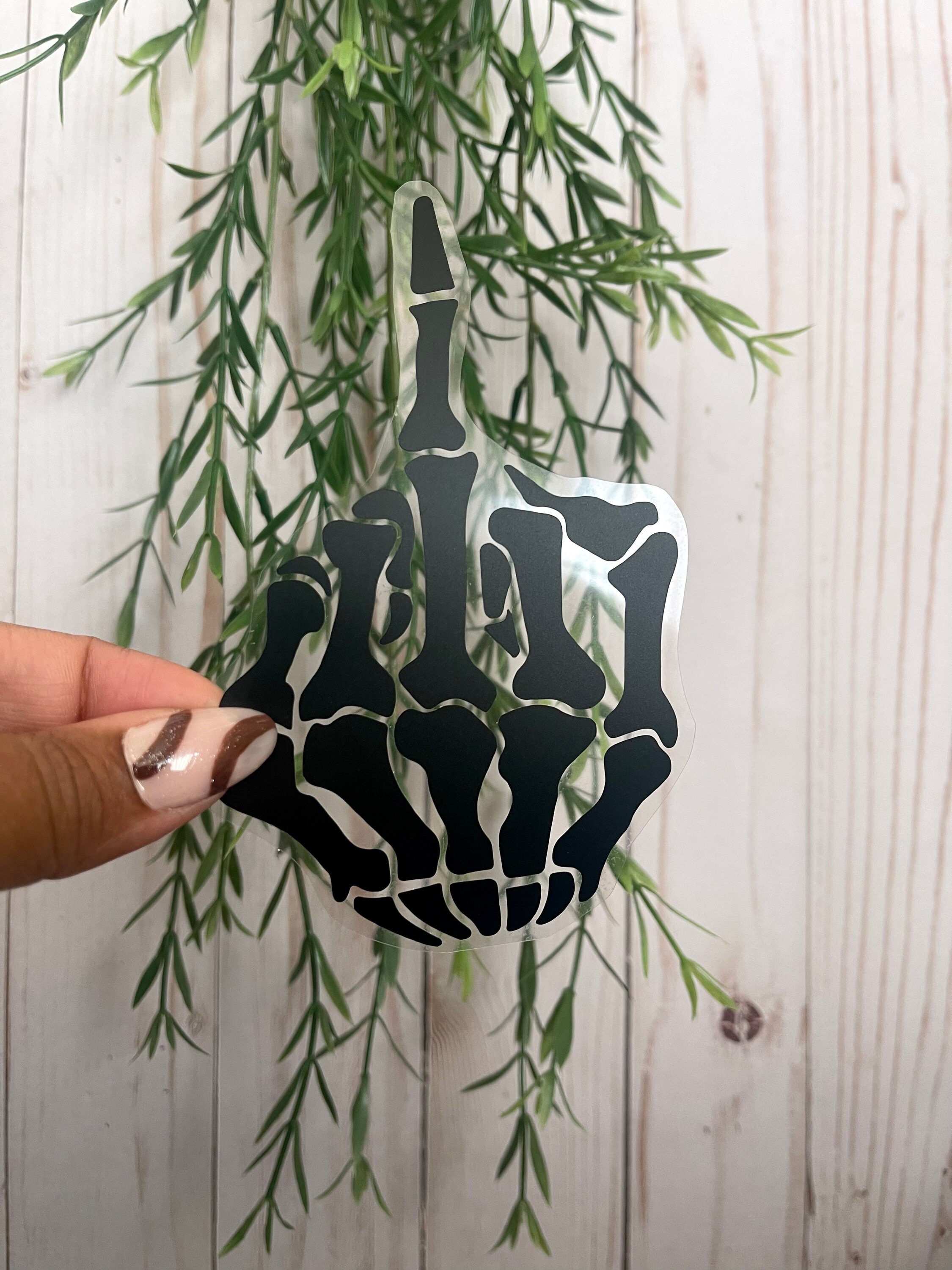 Skeleton Middle Finger Vinyl - Etsy