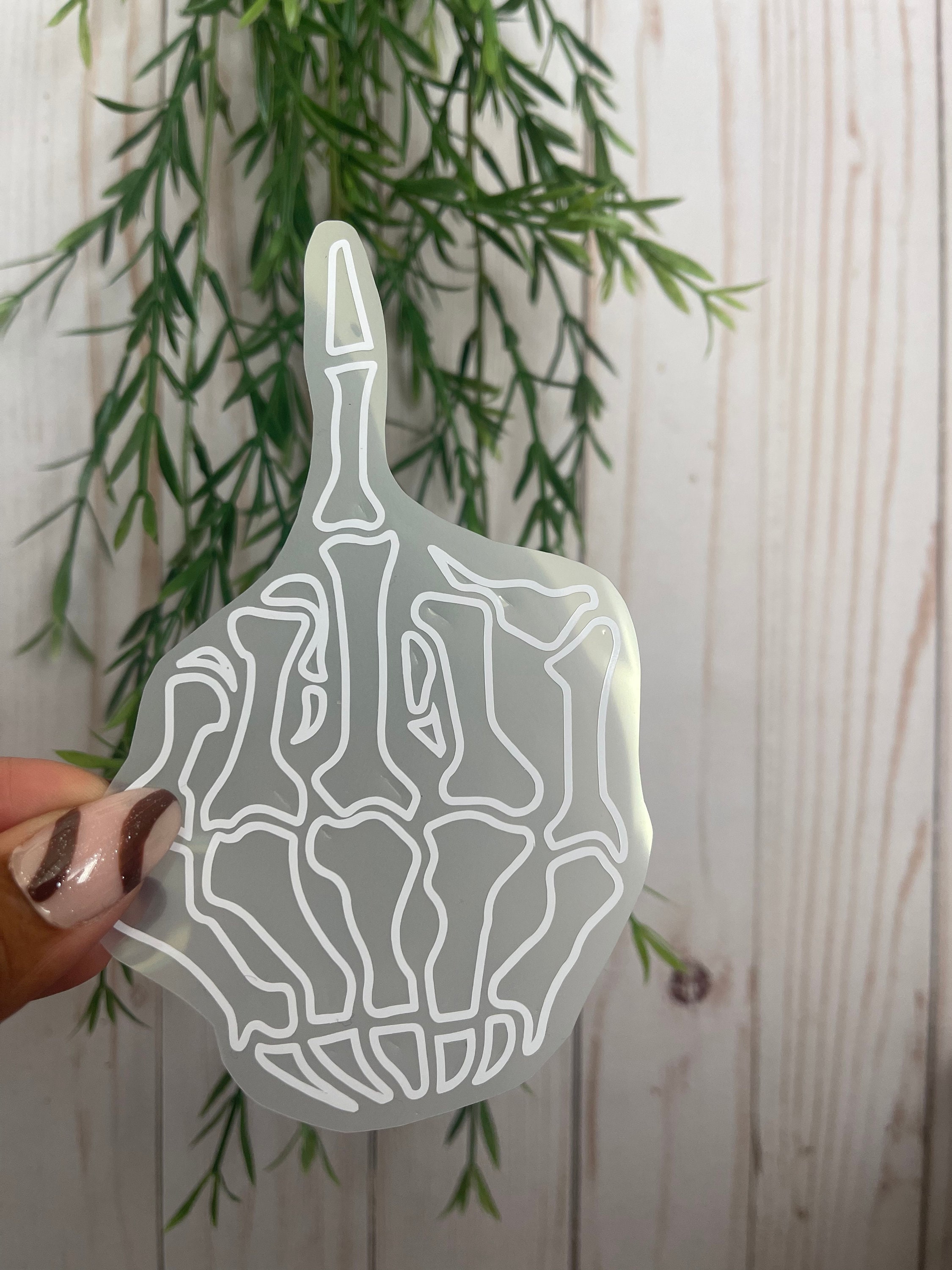 Skeleton Middle Finger Vinyl - Etsy