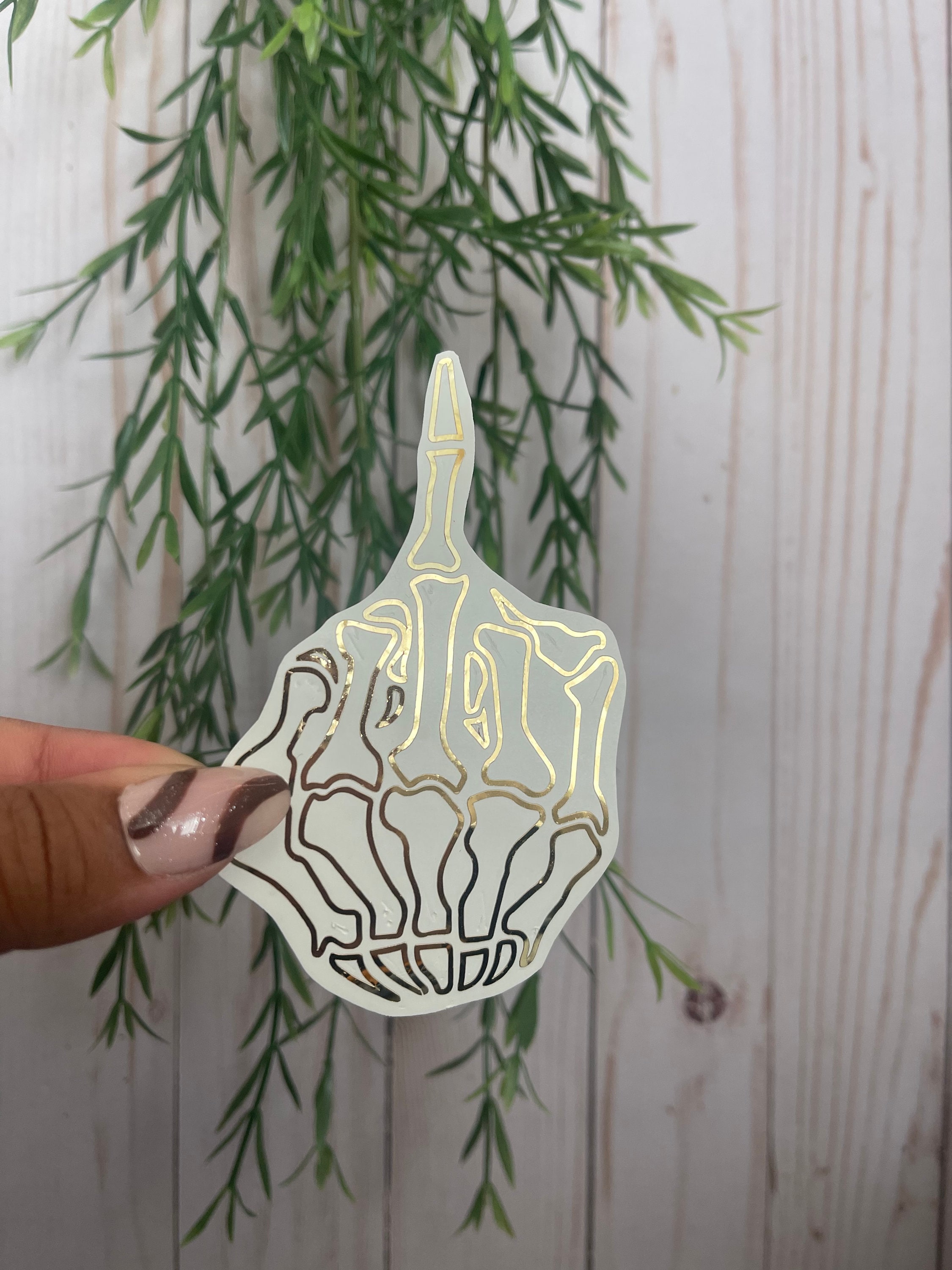 Skeleton Middle Finger Vinyl - Etsy