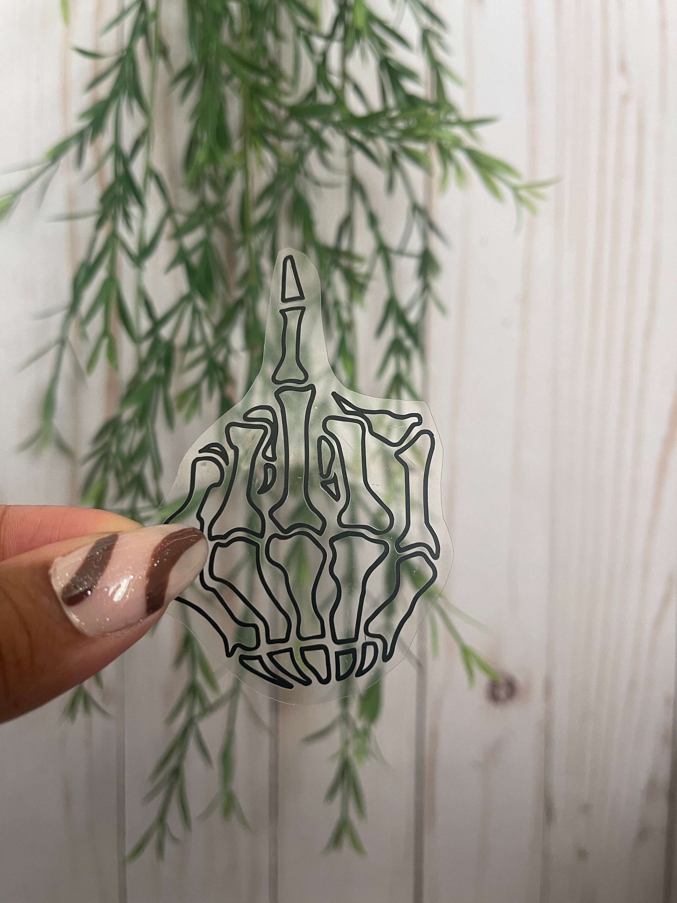 Skeleton Middle Finger Vinyl - Etsy