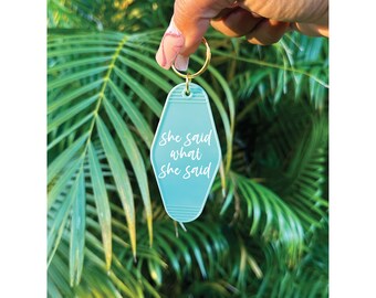 Personalized Retro Hotel Keychain // Gold Key Ring // Personalised Key ...