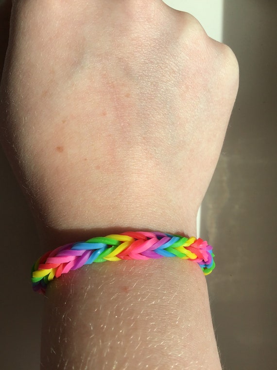 Fish Tail Rubber Band Bracelet Rainbow - Etsy