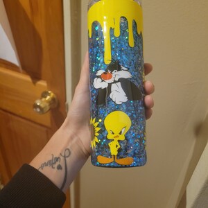 18 Oz Tweety Snow Globe Tumbler - Etsy