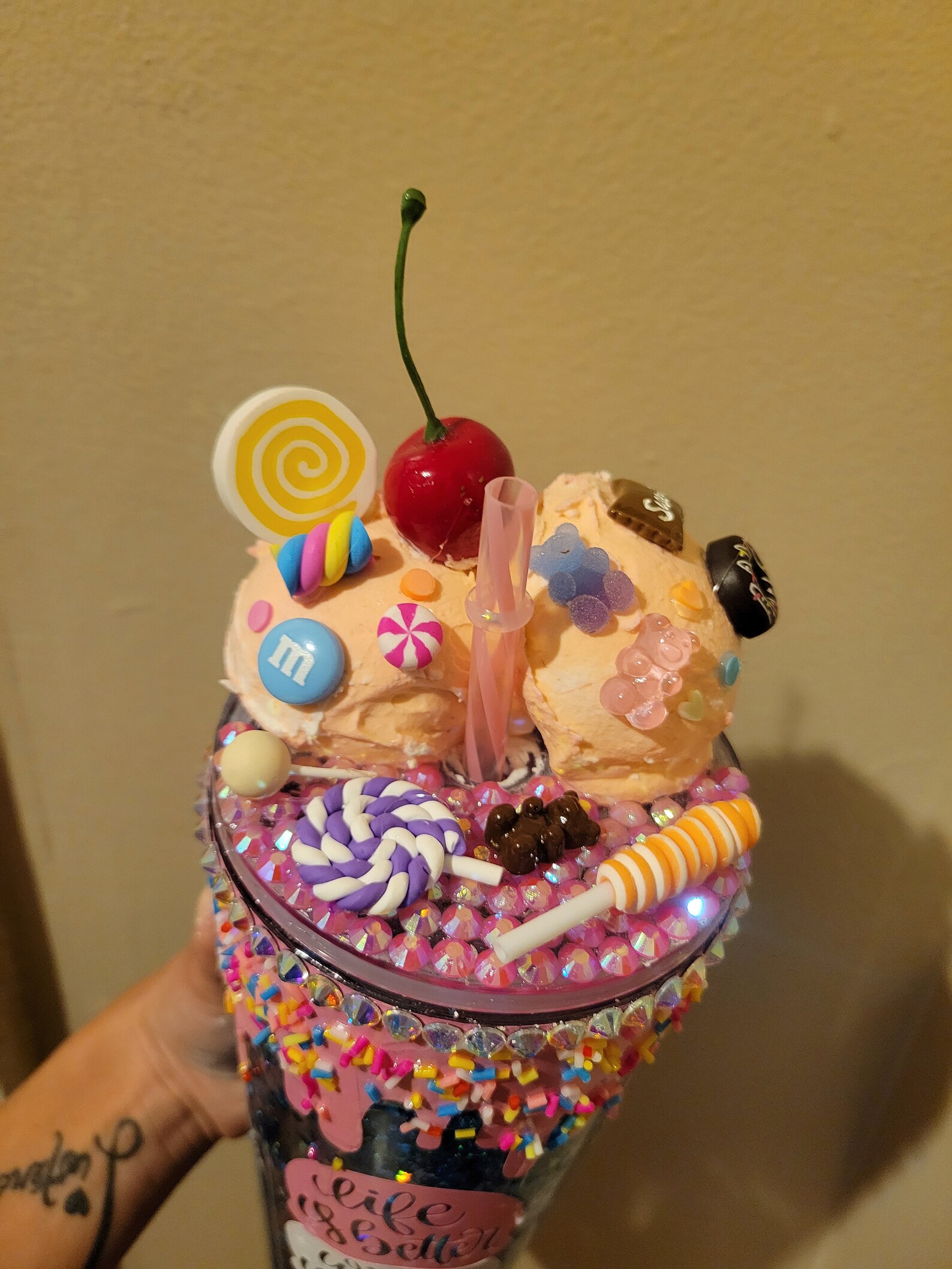 24 Oz Ice-cream/candy Snow Globe Tumbler/made to Order/ - Etsy