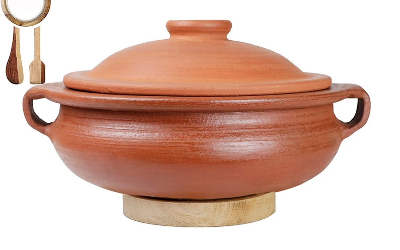 Clay Pot for Cooking With Lid LEAD-FREE Earthen Kadai - Etsy