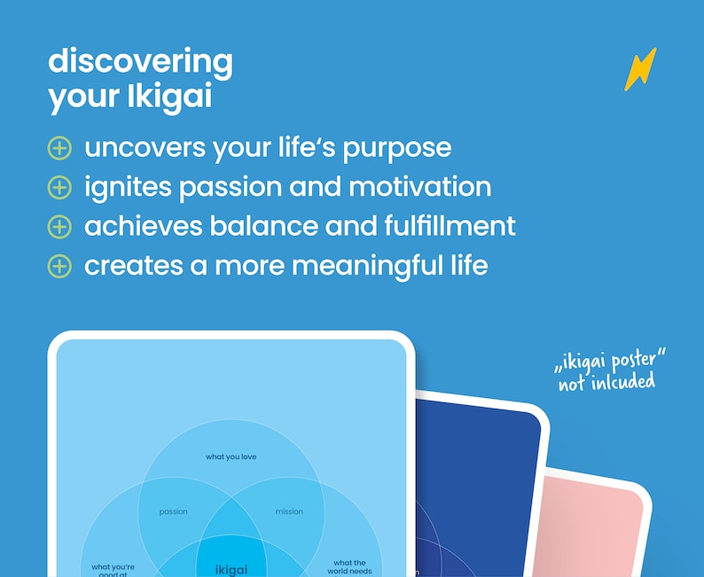 Discover Your Ikigai Worksheet - Purpose of Life Worksheet, Find Your Ikigai, 4-step Process ...