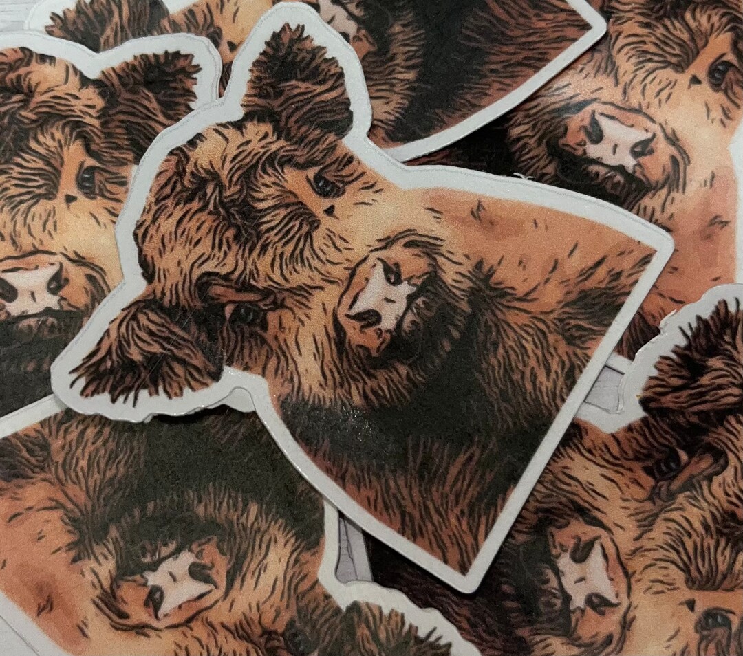 Fluffy Cow Sticker - Etsy