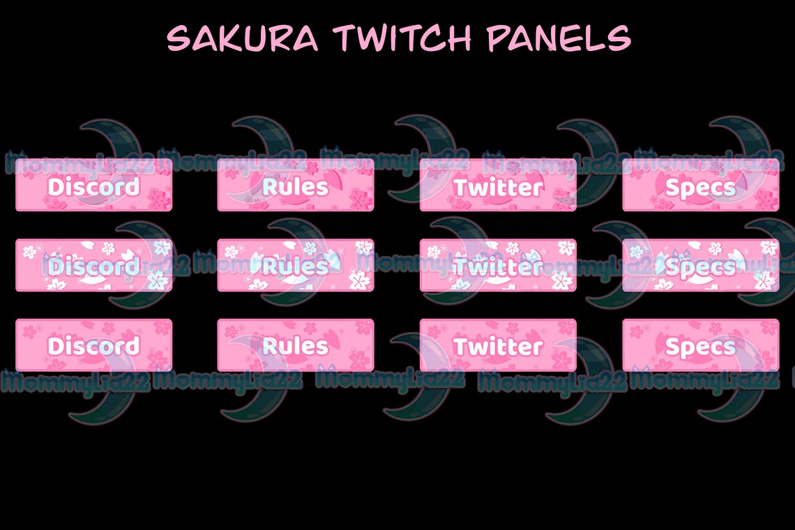 Sakura Twitch Panels - Etsy