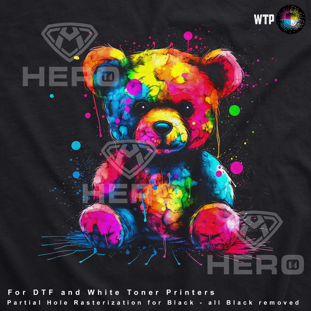 Colorful Teddy Colorsplash Teddybear Image Children Fun Birthday Teddy ...