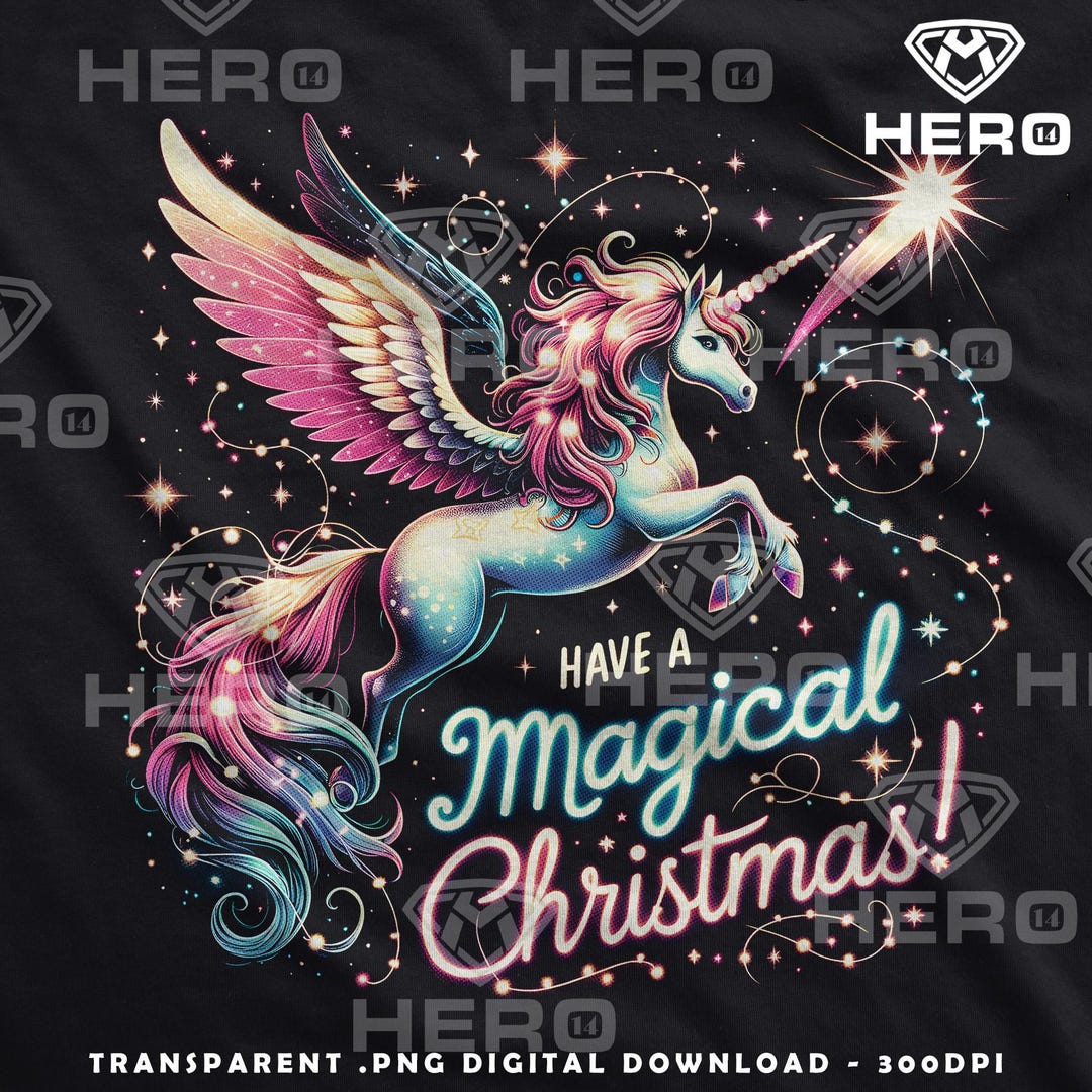 Unicorn Pink Blue Gold Majestic Flying With Shooting Star Magical ...