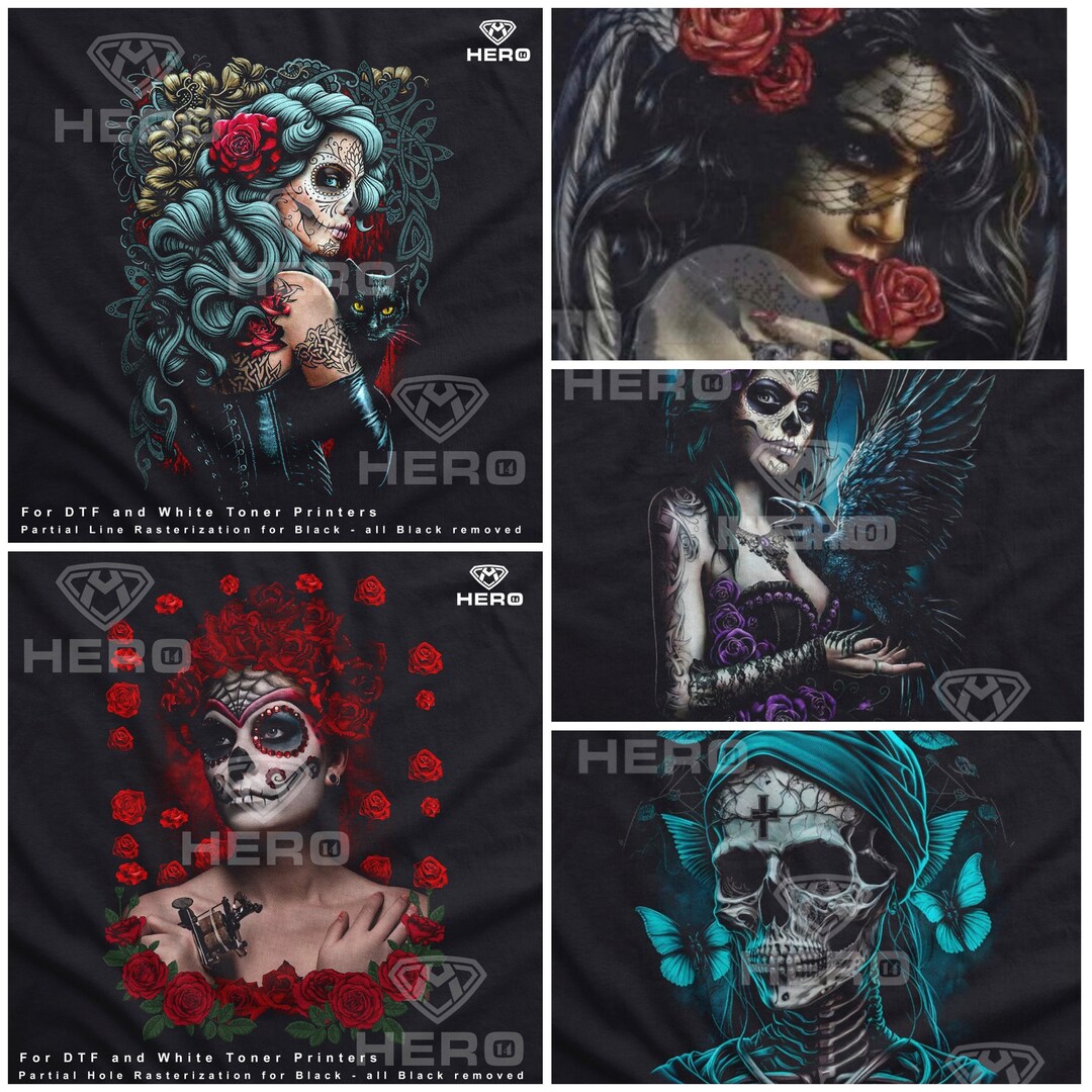 Chicano Day of the Dead Bundle Mexican Queen Blue Skeleton and Cat Lady ...