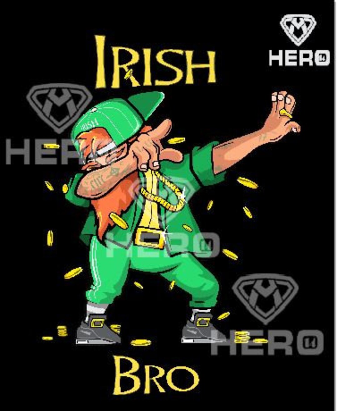 Irish Bro Dabbing in Green Outfit Digital Download Cool Irish Bro With ...
