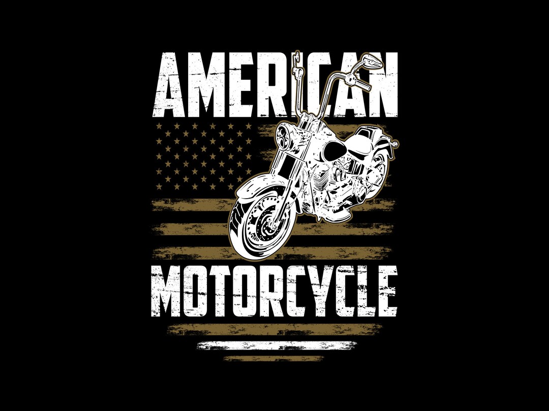 USA Flag With Chopper Vintage Look Patriotic American Motorcycle ...