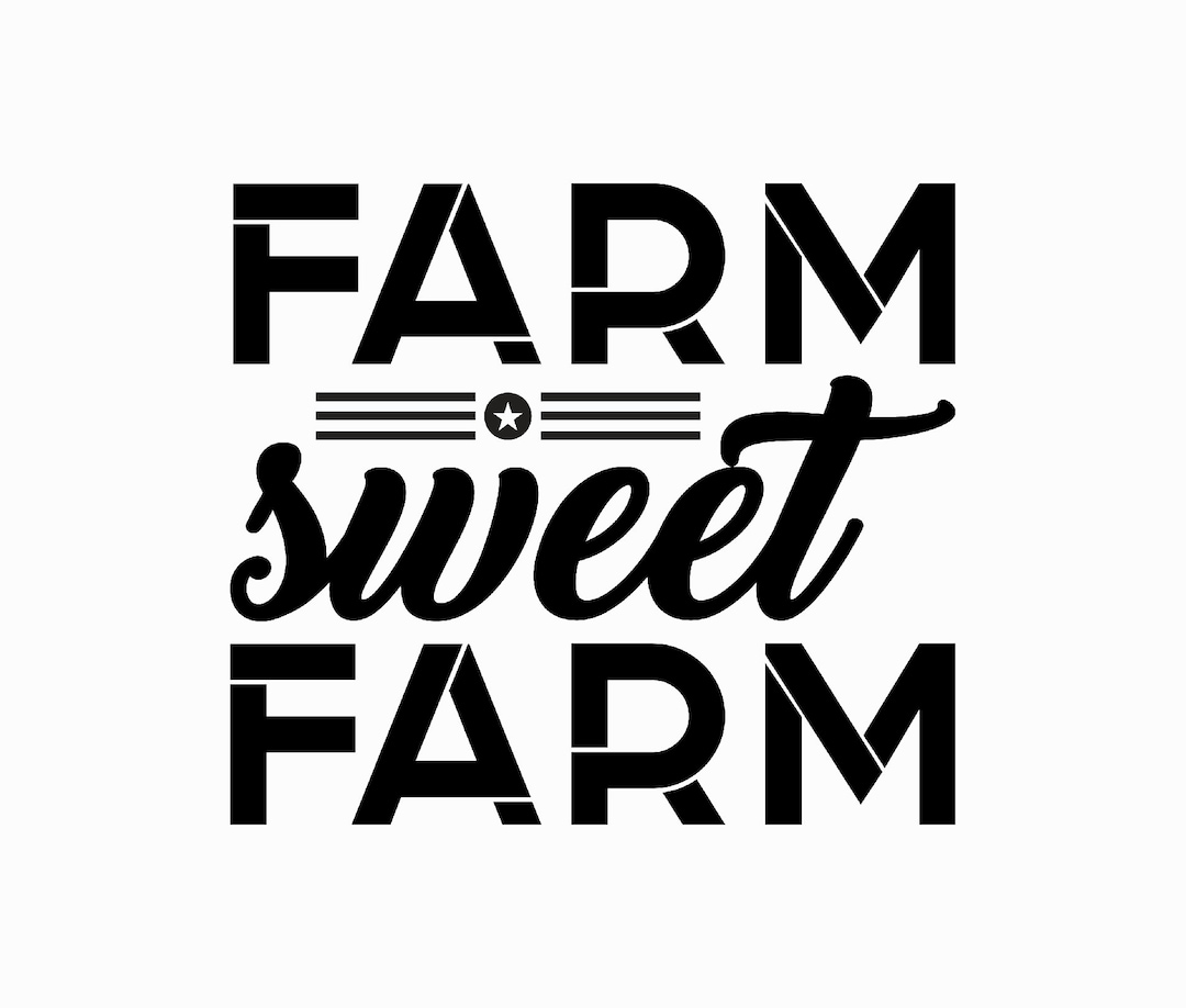 Charming Farm Sweet Farm Calligraphy T-shirt Cozy & Homely Farmhouse ...