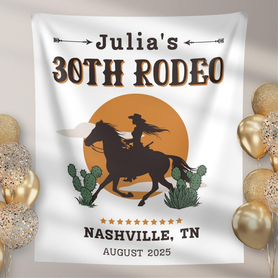 30th Rodeo Birthday Banner: Custom Western Backdrop - Etsy