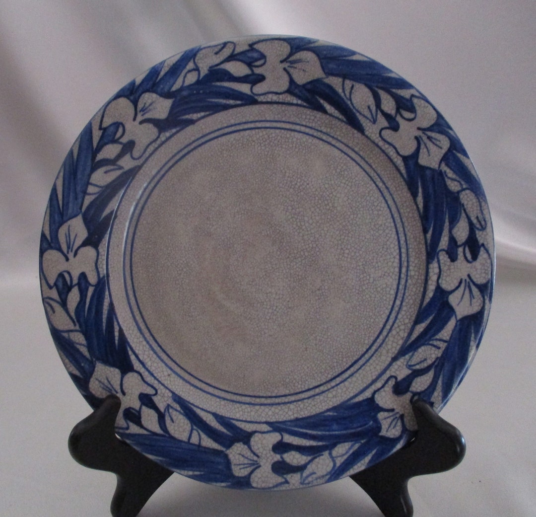 Dedham Pottery Iris Pattern Plate Crackleware Finish 8-1/2 Diameter ...
