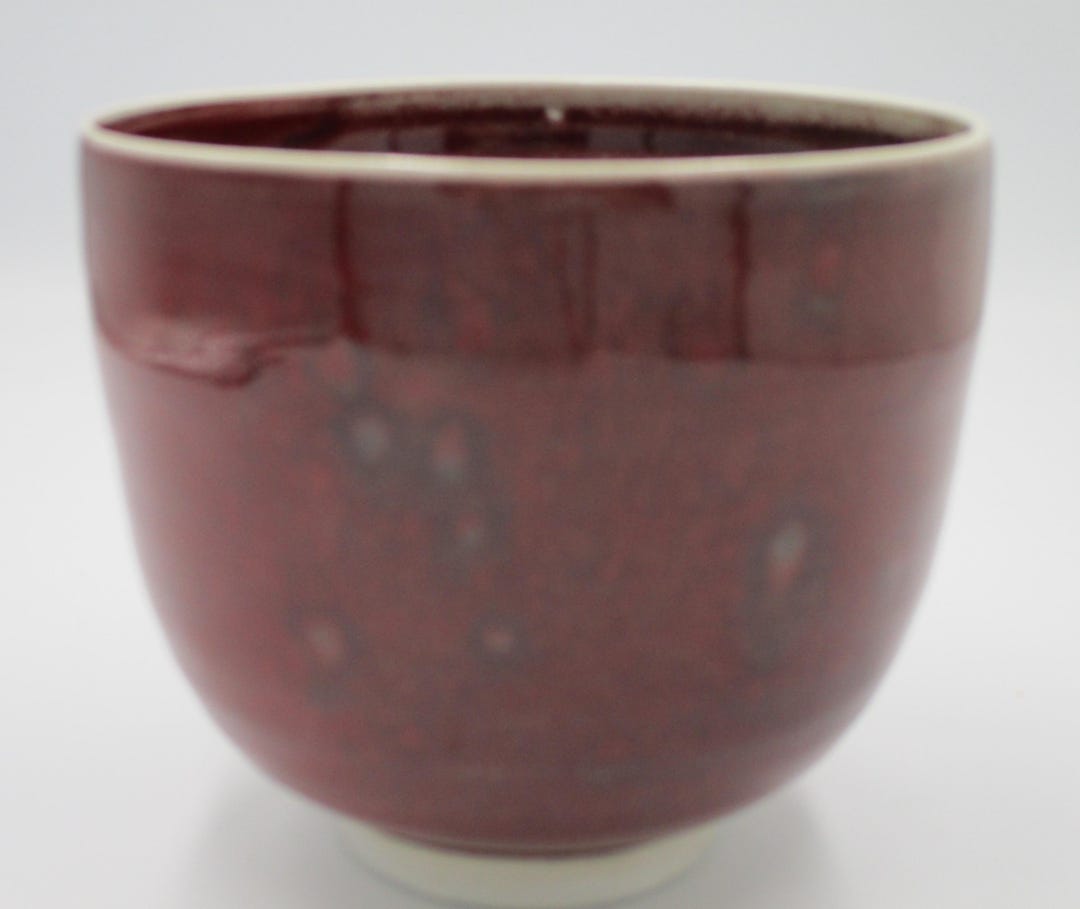 Signed Gerry Williams Pottery Bowl: Oxblood Red Glaze, Ribbed Design - Etsy