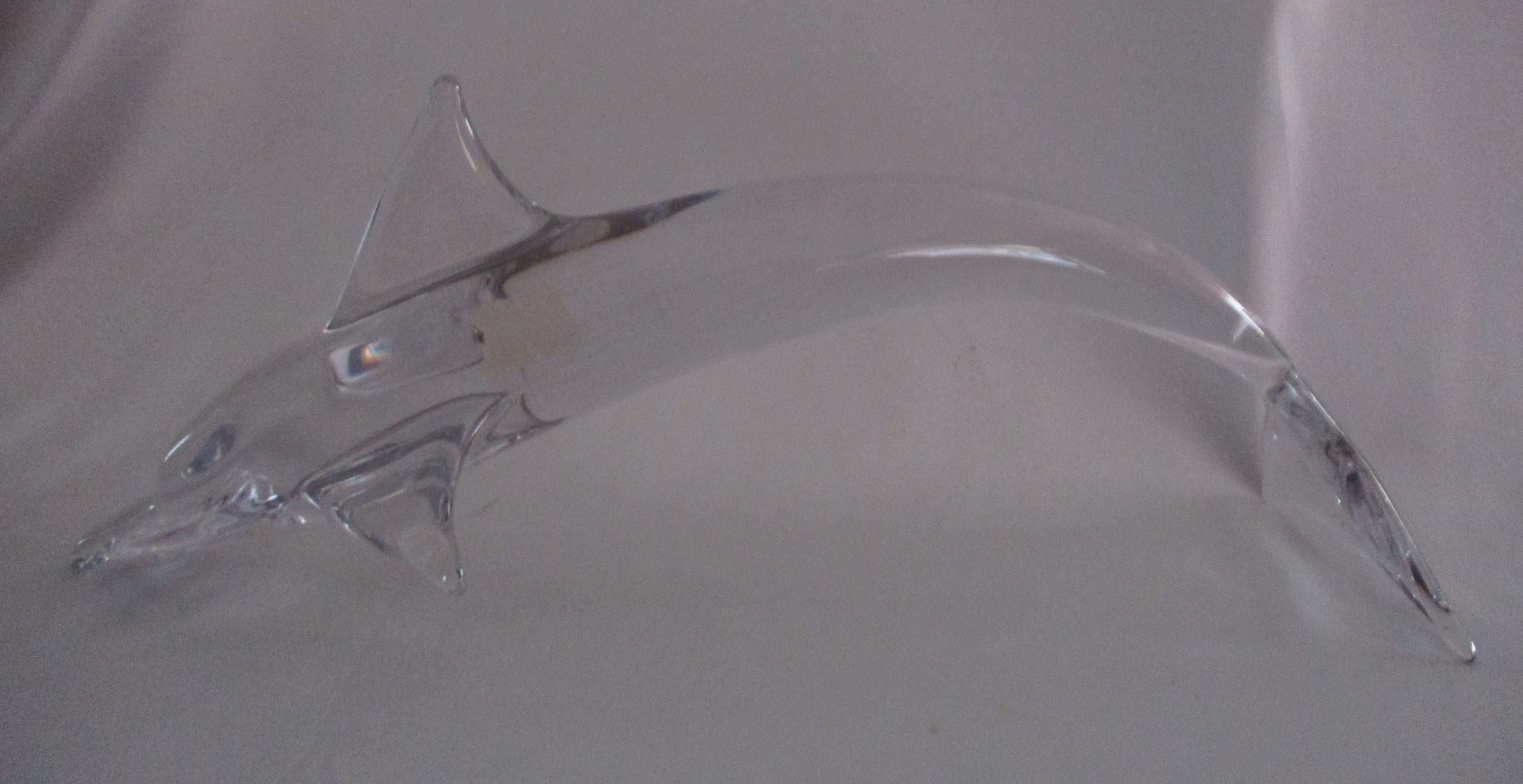 Daum France Crystal Clear Art Glass Jumping Dolphin Figurine Sculpture ...